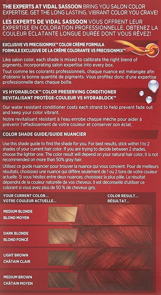 Vidal Sassoon 6RR Runway Red Pro Series Permanent Hair Color | eBay