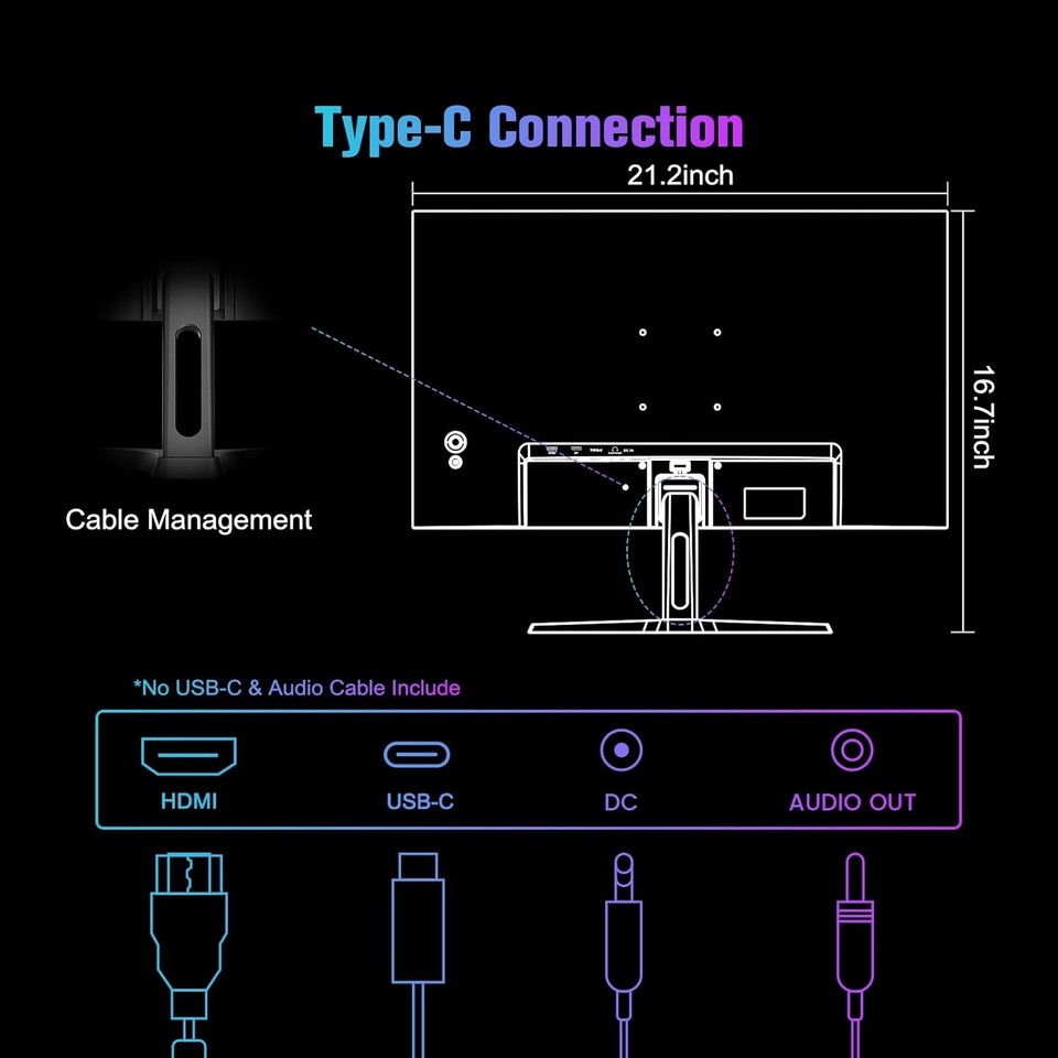 SANSUI 24" 100Hz Ultra-Slim PC Gaming Monitor ES-24F2C HDMI HDR AMD ...