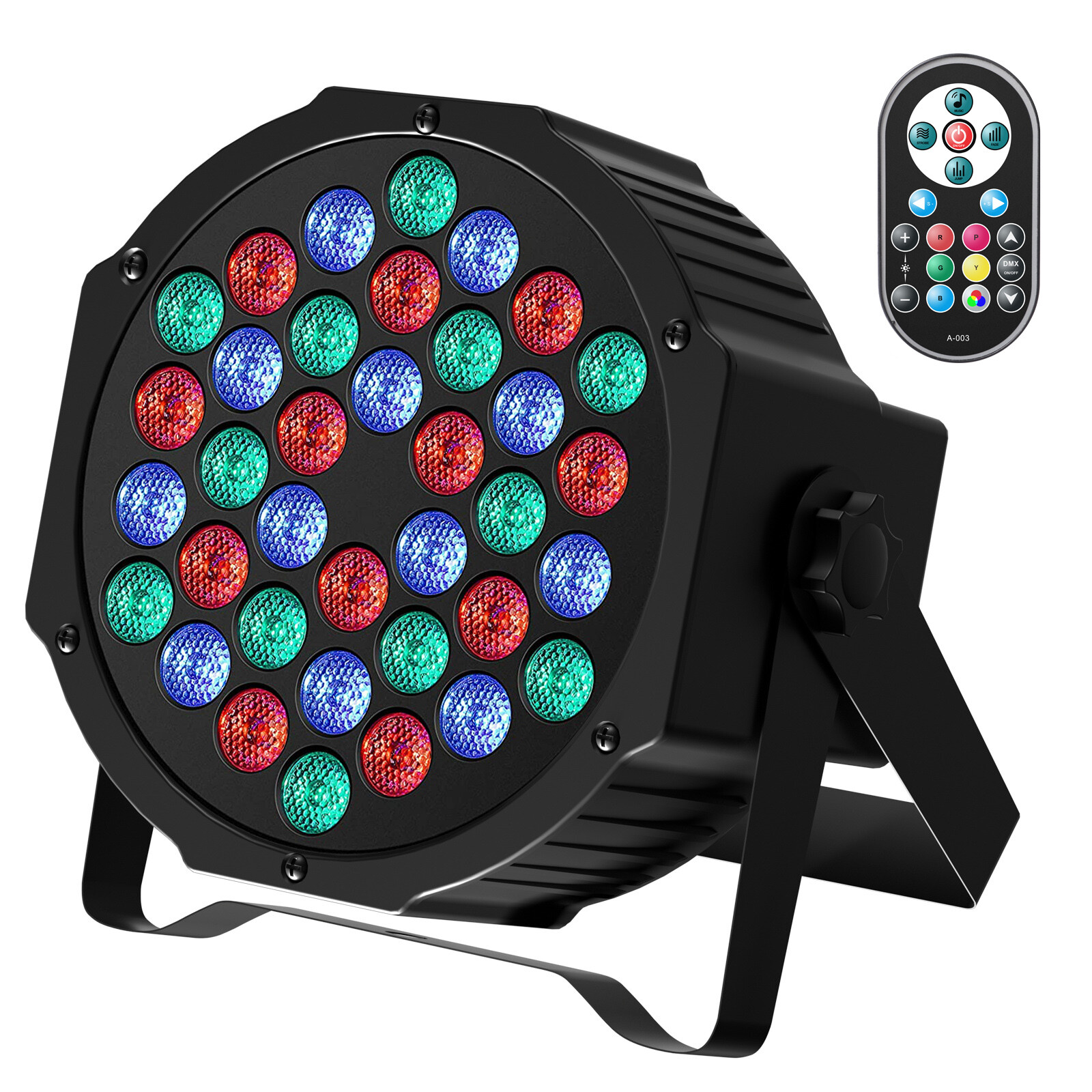 4X 36 LED Stage Lights RGB Par Can Flat DMX512 DJ Disco Bar Uplighter ...