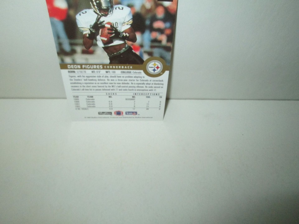 DEON FIGURES 1993 Skybox Premium card #34 Rookie Rc PITTSBURGH STEELERS ...