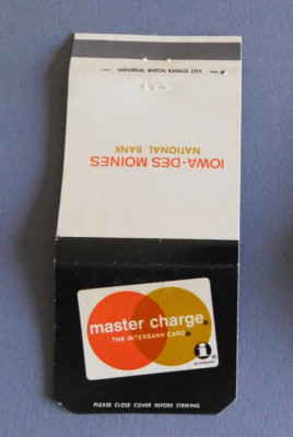 Matchbook Cover - Master Charge - Iowa-Des Moines National Bank - front ...