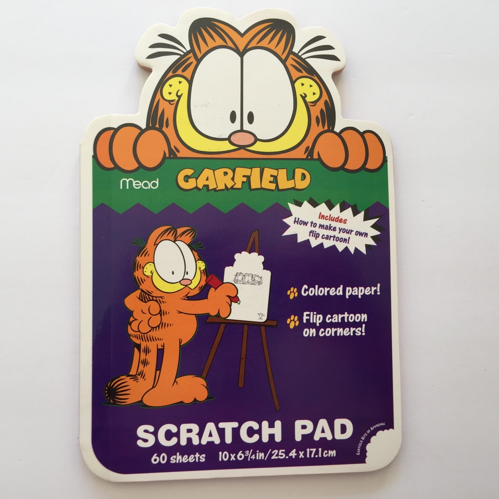 Garfield the Cat Mead Color Paper Scratch Pad 60 Sheets Flip Cartoons ...