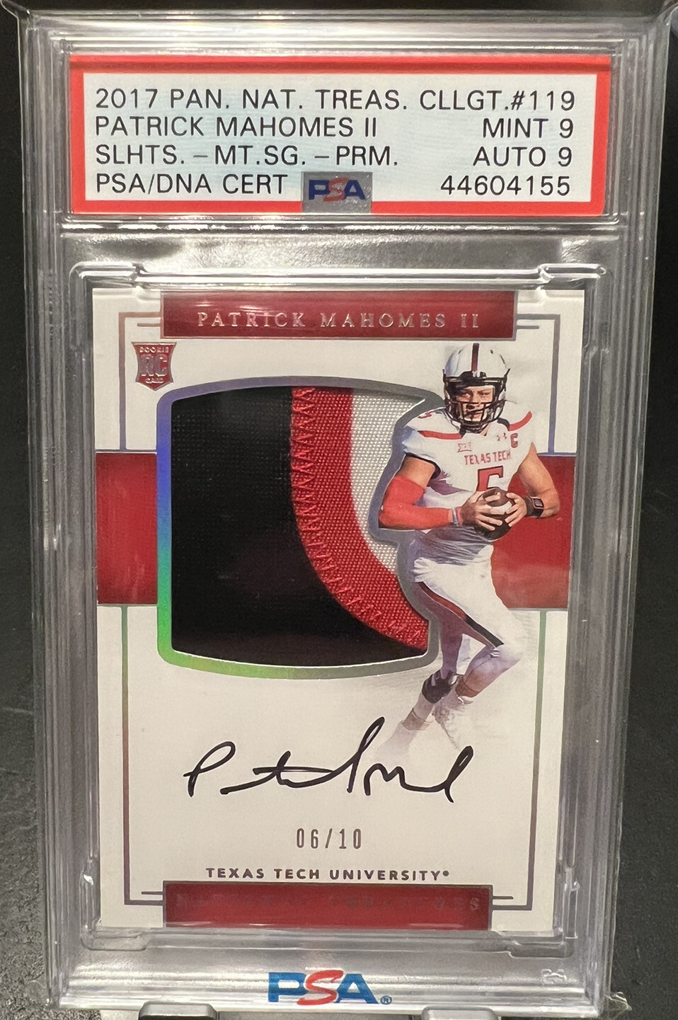 2017 NT Patrick Mahomes #119 True RPA 3 Color Patch Auto /10 PSA 9 Pop ...