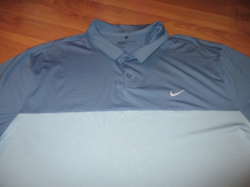 VERY NICE MENS NIKE GOLF DRI-FIT TWO TONE BLUE POLO GOLF SHIRT SIZE XXL ...