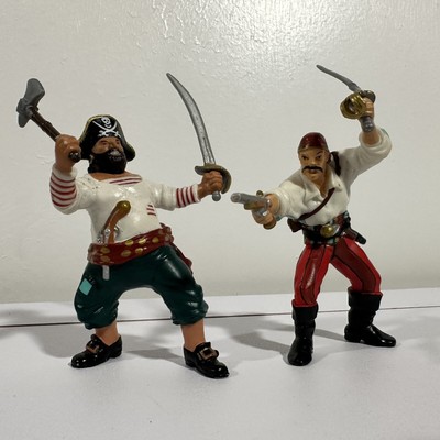 2004 PAPO Pirate Swash Buckler Rubber Toy Figures Swords 4" | eBay