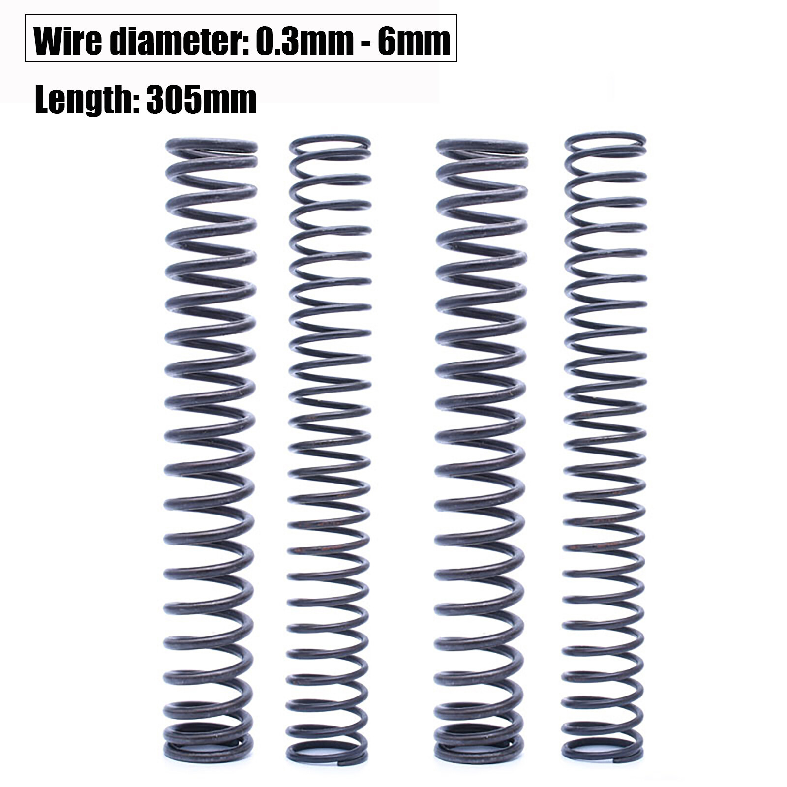 Compression Spring Various Size Wire Dia 0.3mm - 6mm & 305mm Length ...
