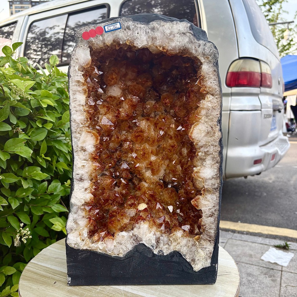 72LB Natural citrine geode quartz cluster crystal Cathedrals specimen ...