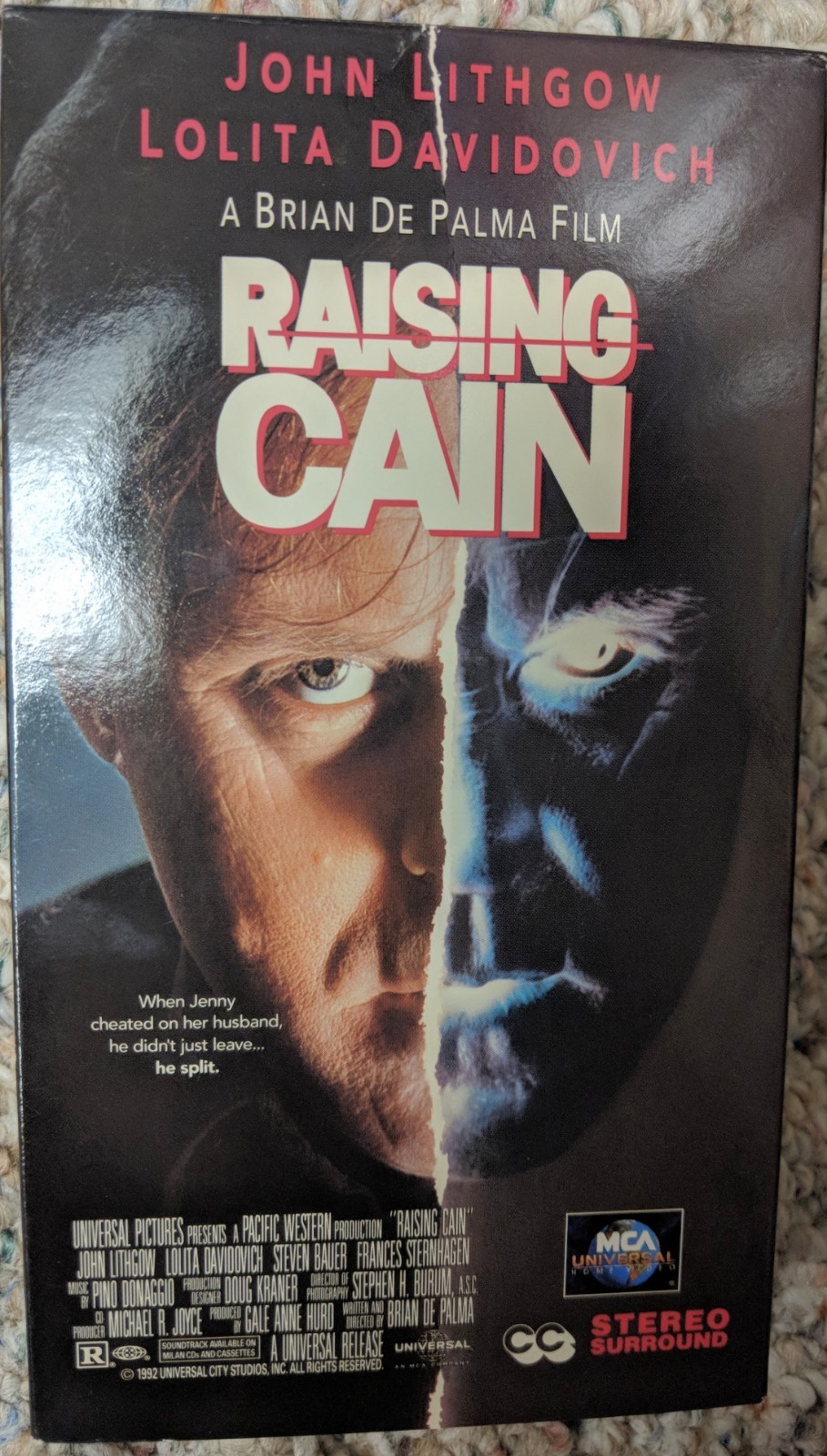 Raising Cain VHS Movie 1993 John Lithgow Lolita Davidovich Rated R | eBay