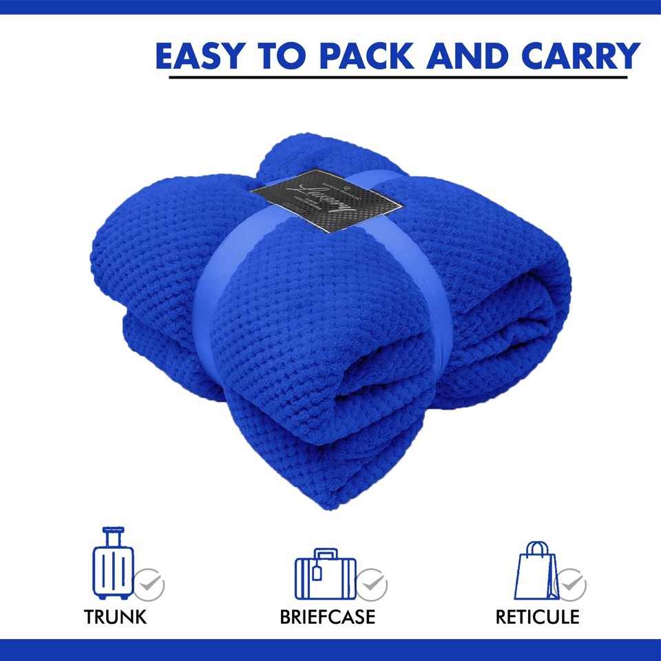 Luxury Popcorn Throws Double & King Size Cuddly Cosy Warm Blanket For ...