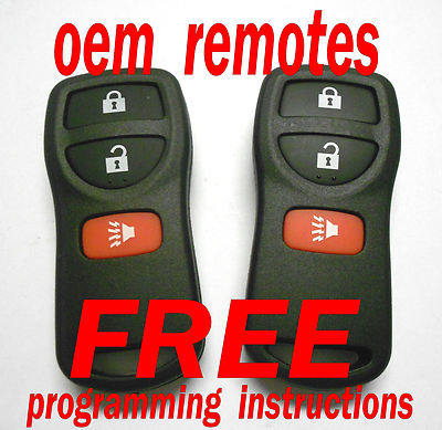 USED OEM PAIR NISSAN 3 BUTTON KEYLESS REMOTE ENTRY FOBS TRANSMITTERS ...