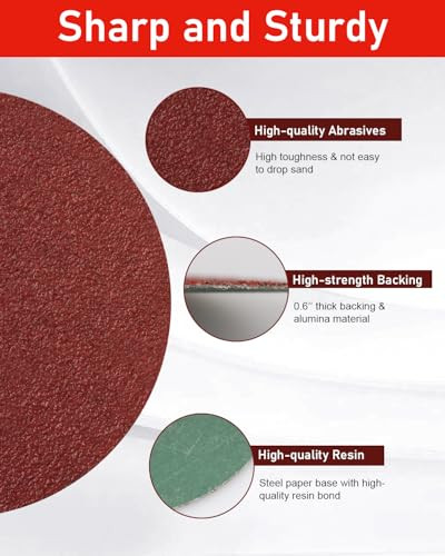 25 Pcs 4-1/2'' Sanding Disc for Angle Grinder, Zirconia Resin Fiber 24 ...