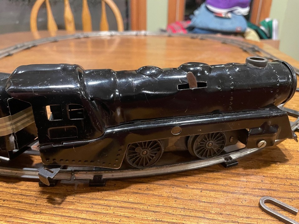 Marx Train Wind Up Engine Locomotive and Tin Cars Track New York ...