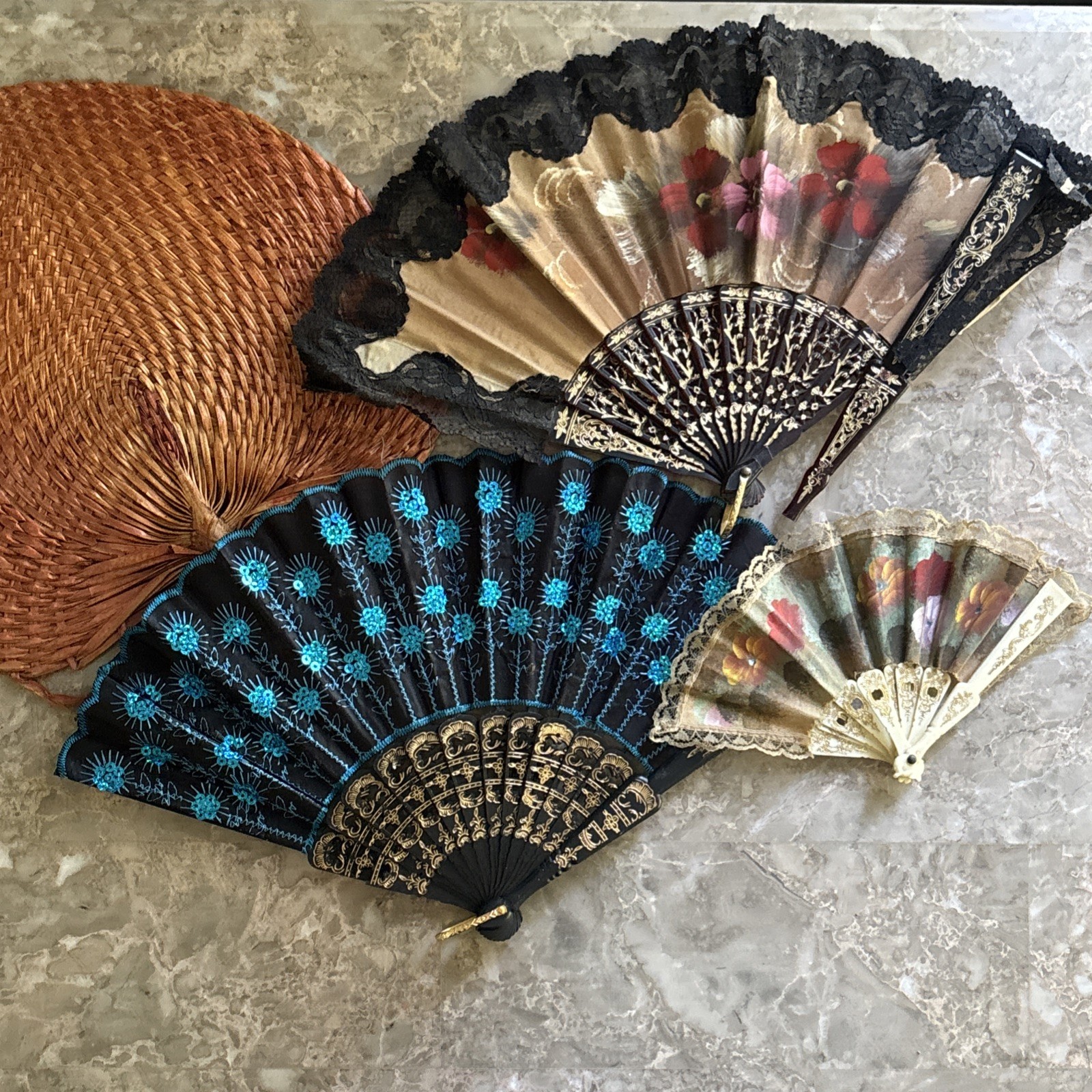 Antique/Vintage Victorian Floral Lace Fan | Hand Made… - Gem