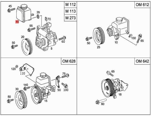 OEM Genuine MERCEDES BENZ Power Steering Pump Reservoir Ml GL Class ...