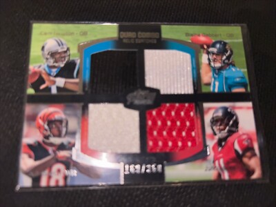 2011 Topps Prime Quad Relic 169/350 Cam Newton B Gabbert AJ Green Julio ...