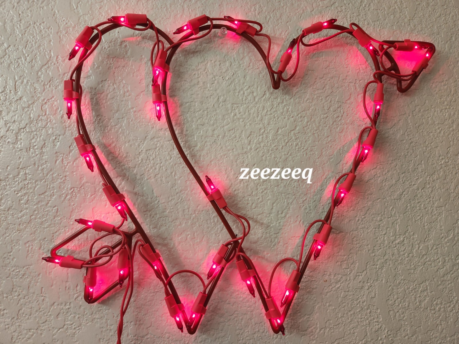 Valentines Day Red Heart Window Lighted Light Up Double Heart ...