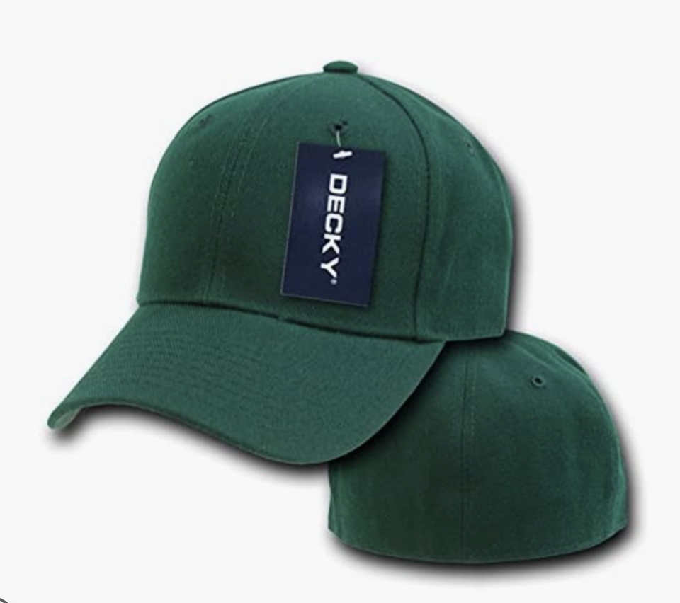 Fitted Baseball Cap – Plain Solid Blank Curved Bill Hat (8 Sizes ...