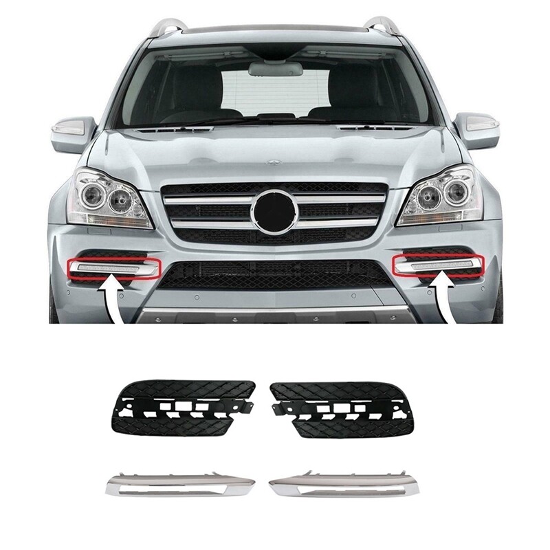 Set of 4Pcs Front Bumper Grille Cover Trim for Benz GL350 GL450 X164 ...