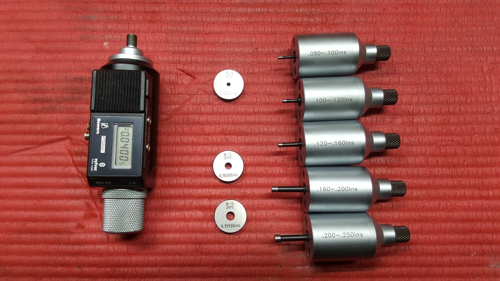 BOWERS SYLVAC Split Bore Hole Inside Micrometer .08 TO .25 Model 54 333 ...