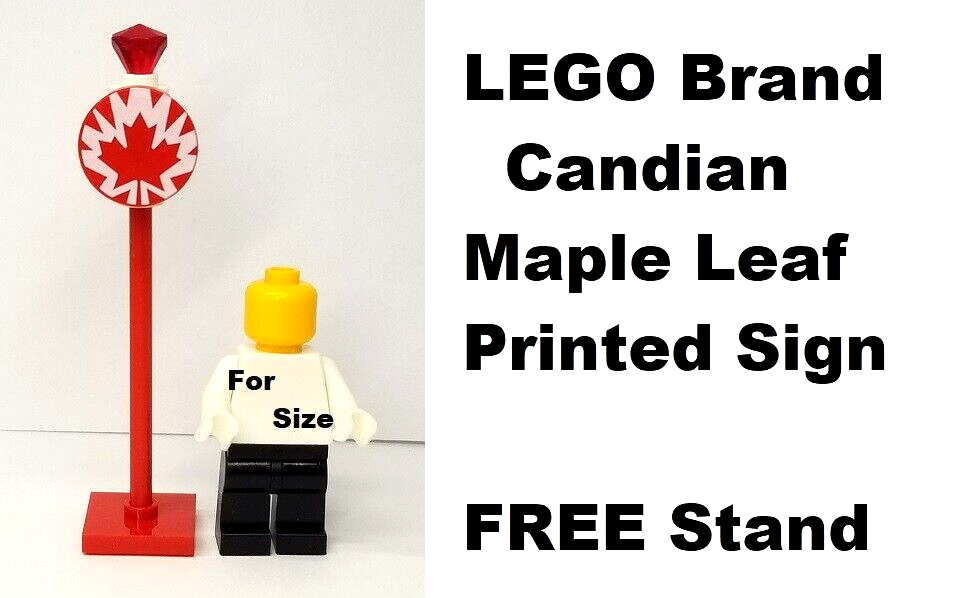 LEGO Canadian Flag Maple Leaf Red White Printed 2x2 FREE STAND Canada ...