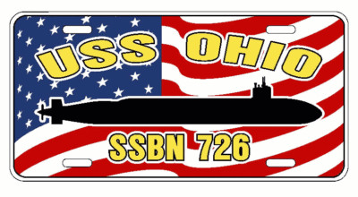 USS OHIO SSBN 726 License Plate U S Flag Car Truck RV Military U S Navy ...