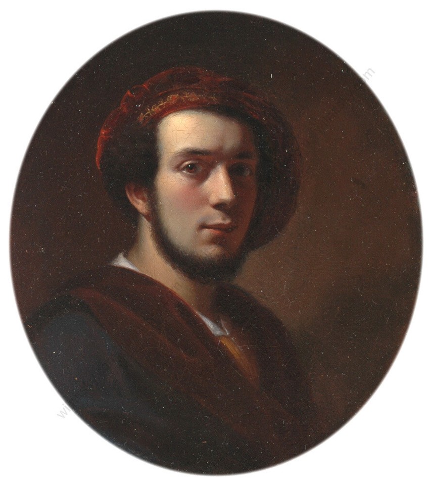 Michail Ivanovich Scotti-Attrib. "Young Italian", oil on canvas, ca ...