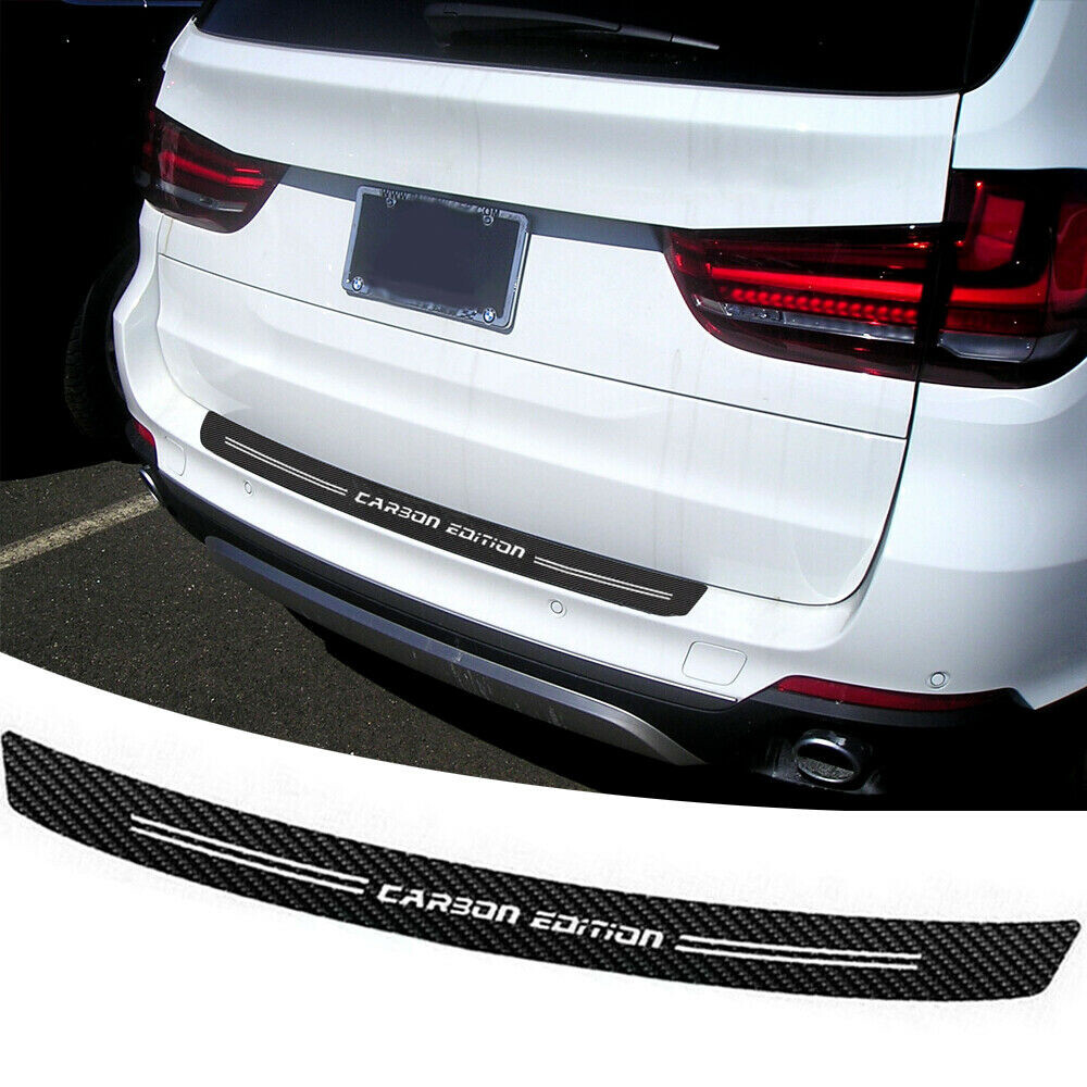 Car Rear Bumper Protector Guard Trim Cover Sill 4D Carbon Fiber Protect ...
