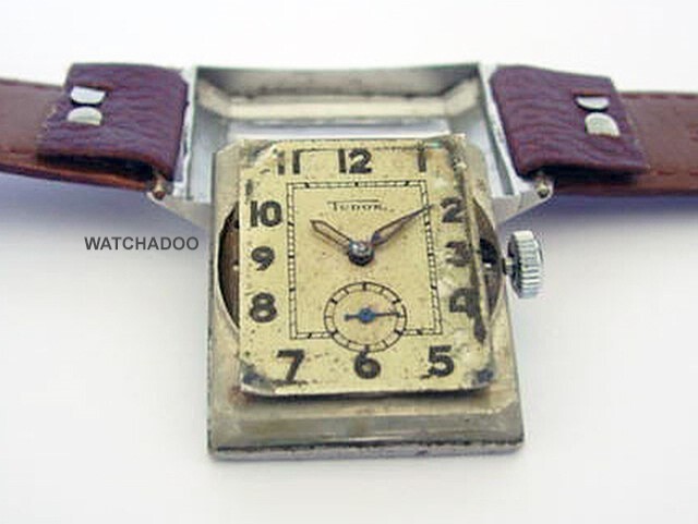 Early Elegant Vintage 1930s Rolex Tudor Art Deco Rectangular Steel Tank ...