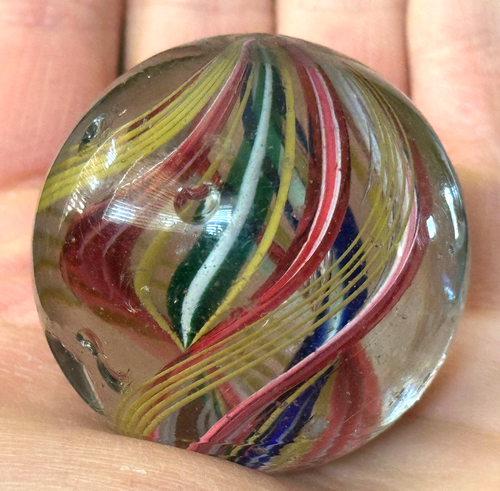 WILD & LARGE Vintage Antique Handmade German Marble BRIGHT Divided Core ...