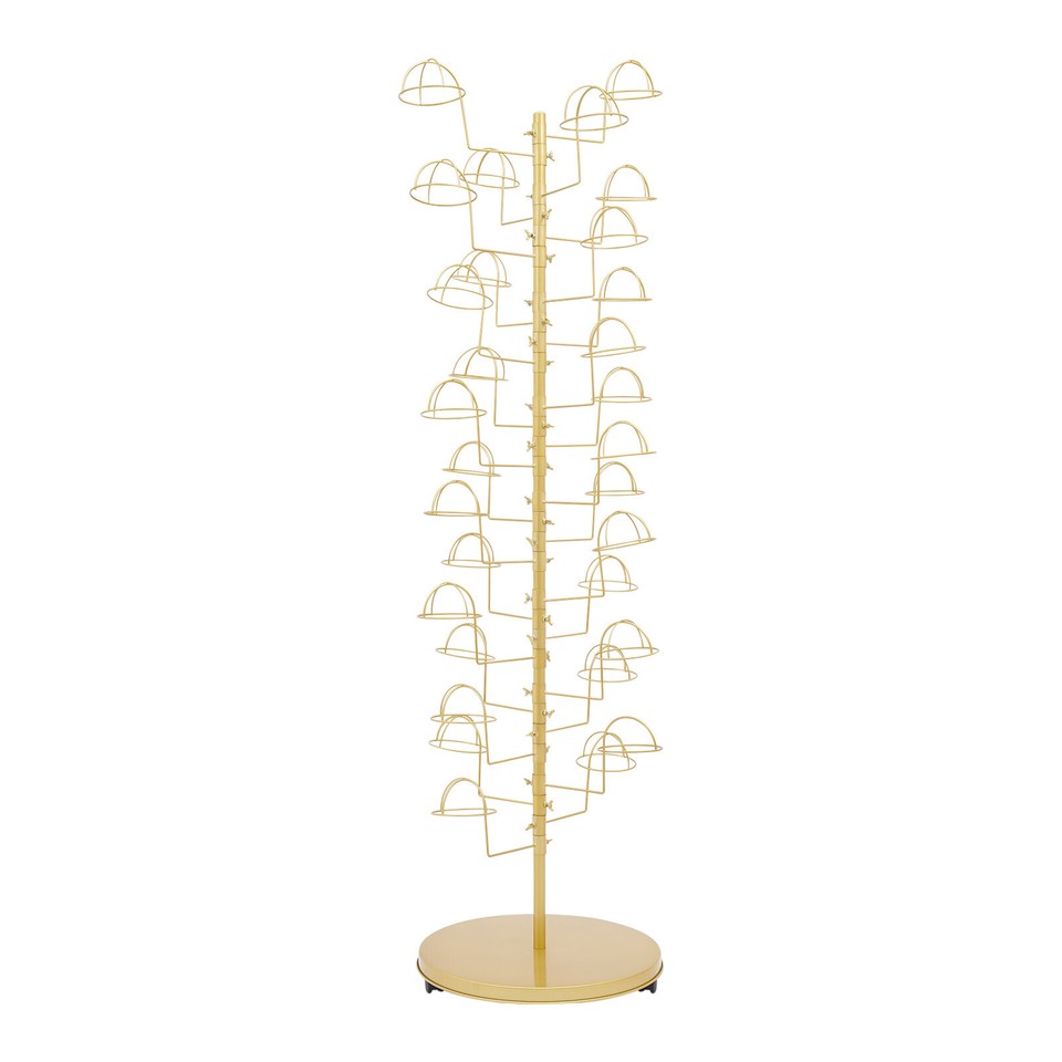 Metal Hats Display Stand Hat Storage Stand With 30 Hooks Freestanding ...