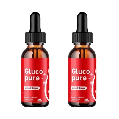 (2 Pack) Gluco Pure Liquid Drops, GlucoPure Blood Sugar & Pressure ...