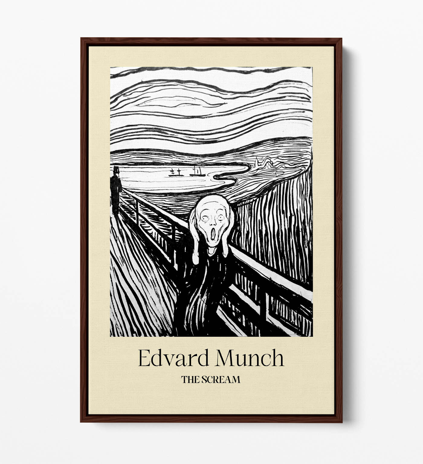 EDVARD MUNCH, THE SCREAM LITHOGRATH POSTER -FLOAT EFFECT CANVAS WALL ...
