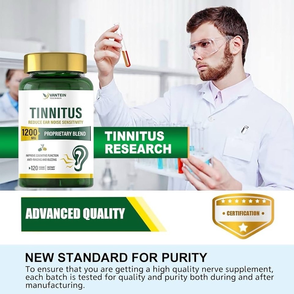 Tinnitus Relief for Ringing Ears Supplement 1200mg - 120 Capsules | eBay