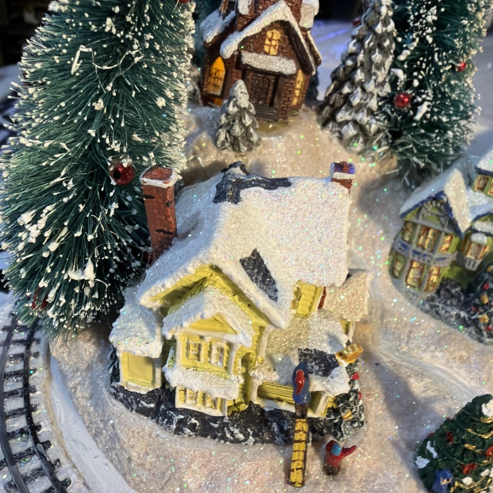 Thomas Kinkade Rotating Train Home For The Holidays Musical Christmas ...