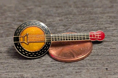 Orange & Black Miniature Banjo Gold-Tone String Musical Instrument ...