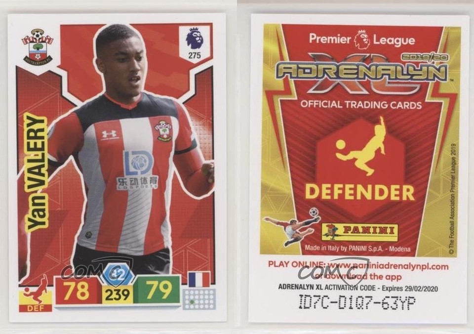2019-20 Panini Adrenalyn XL English Premier League Yan Valery #275 00eu ...