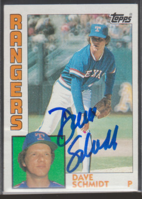 Autographed 1984 Topps Dave Schmidt - Rangers | eBay