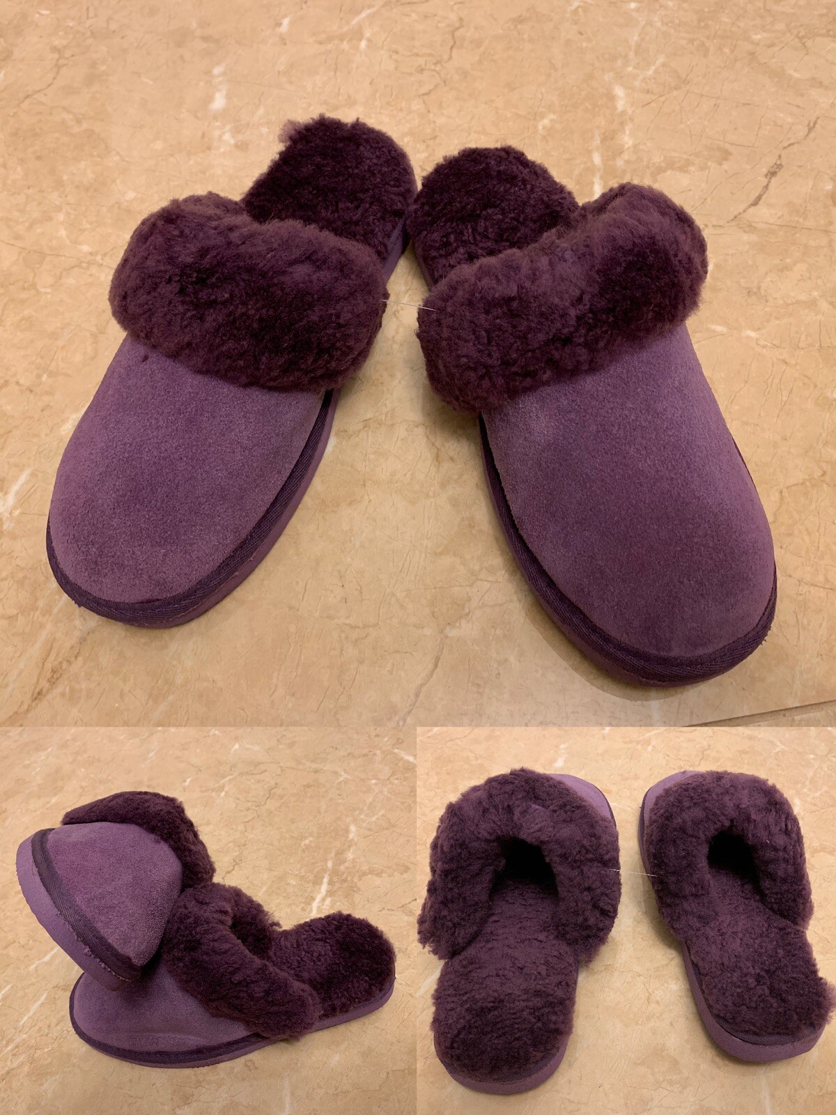 100% Sheepskin Scuff slippers, comfy and warm for winter, Ladies Size ...