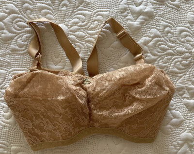 Vintage Jeunique 36B Beige Lace Soft Cup Wireless Bra Style J31 New | eBay