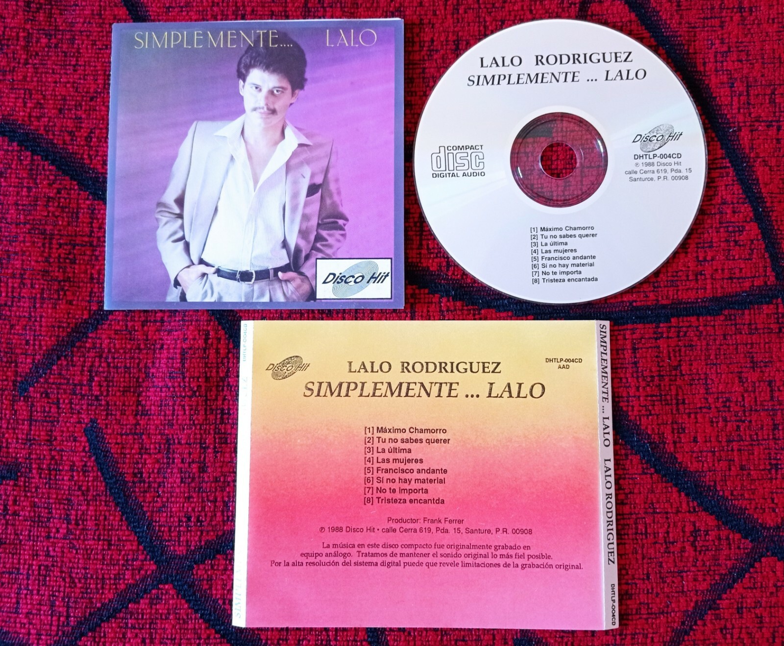 LALO RODRIGUEZ ** Simplemente... Lalo ** ORIGINAL 1988 PUERTO RICO CD ...