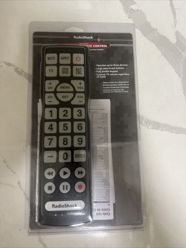 Big Button Universal Remote Control RadioShack 15-310 New Sealed | eBay