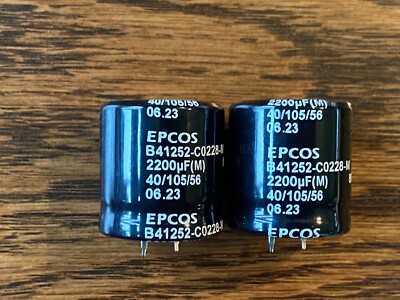 2 Replacement Main Filter Capacitors Epcos 2200 uf 80v 30mm x 30mm ...