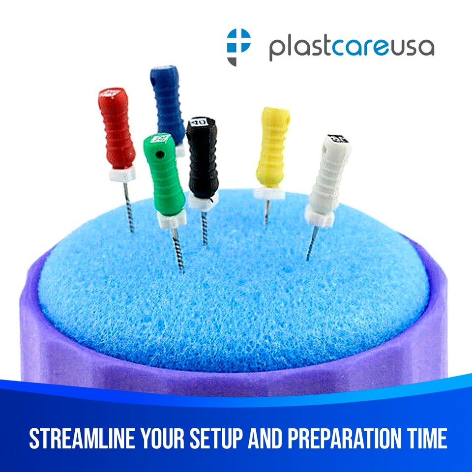 100 2.5" Premium Endodontic Foam Round Blue Sponge Cushions Dental Endo ...