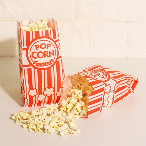 25Pcs Popcorn Packaging Bag Carnival Stripes Bags Holders Mini Food ...