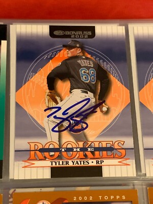 TYLER YATES AUTOGRAPHED SIGNED 2002 DONRUSS THE ROOKIES CARD NEW YORK ...