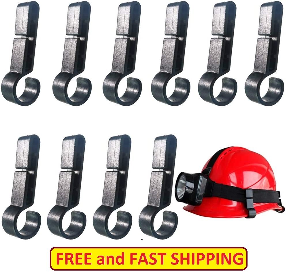 10 Count of Home Tool Helmet Clips for Headlamp Hook Hard Hat Light ...