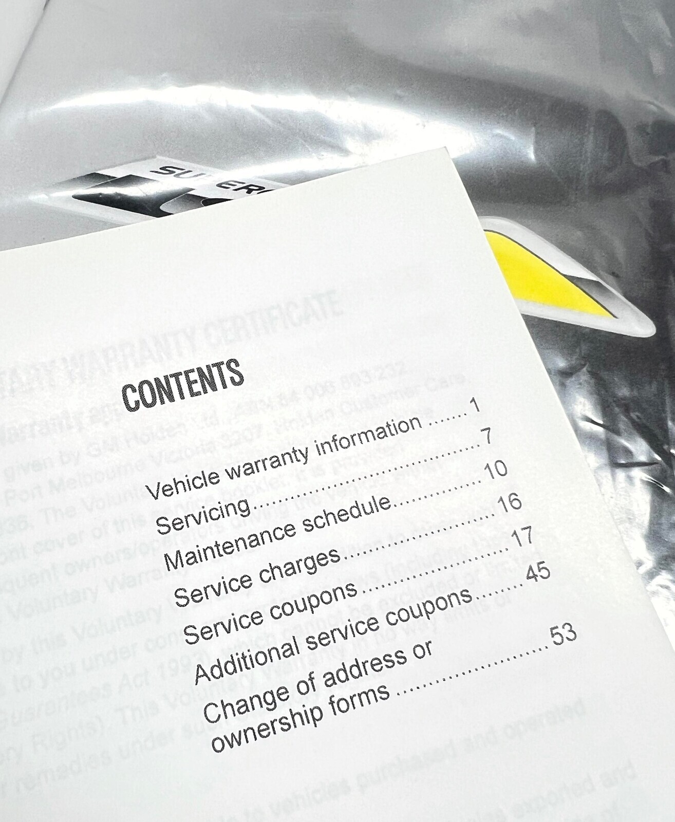 HSV VF LSA Service Warranty Book Booklet VF Clubsport Maloo GTS GTSR ...