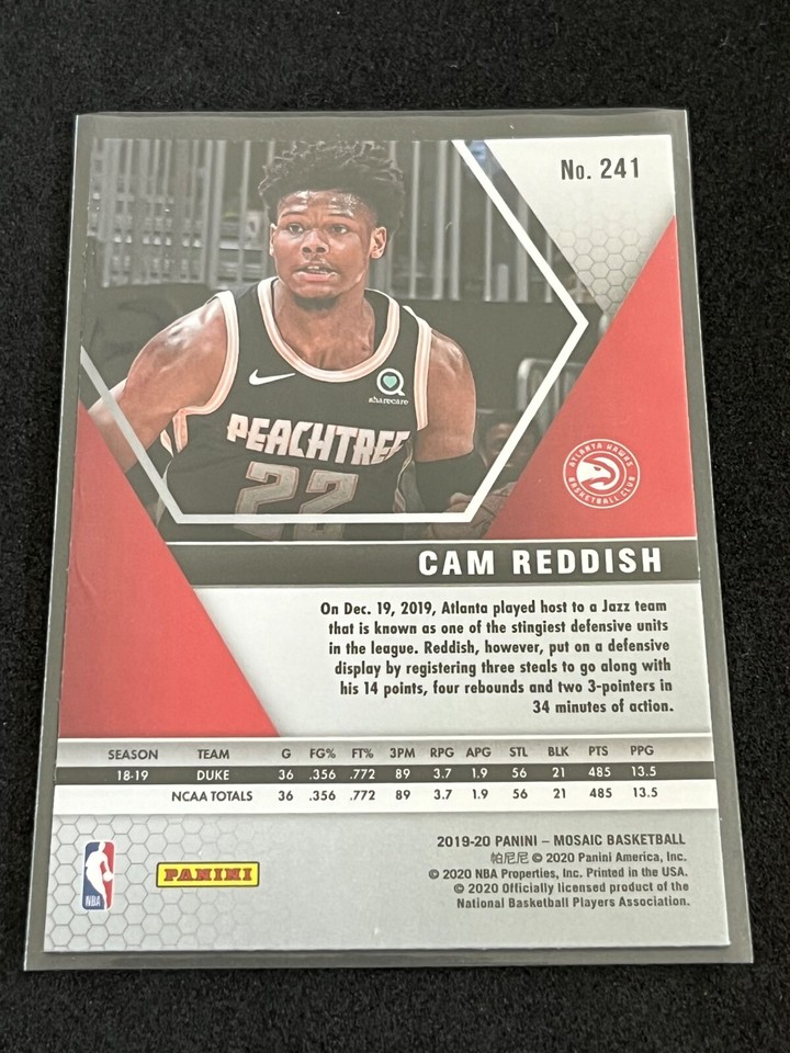 2019-20 Panini Mosaic Basketball Cam Reddish Base Rookie #241 - Atlanta ...