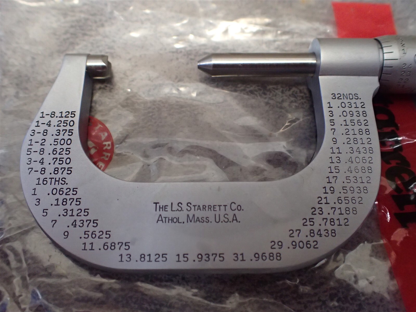 585AP STARRETT 1-2" Screw Thread Micrometer DBL V-Anvil Range .001 ...