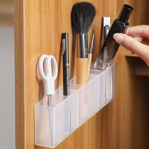 Wall Mounted Mini Storage Box 3 Grids Sundries Holder Makeup Organizer ...